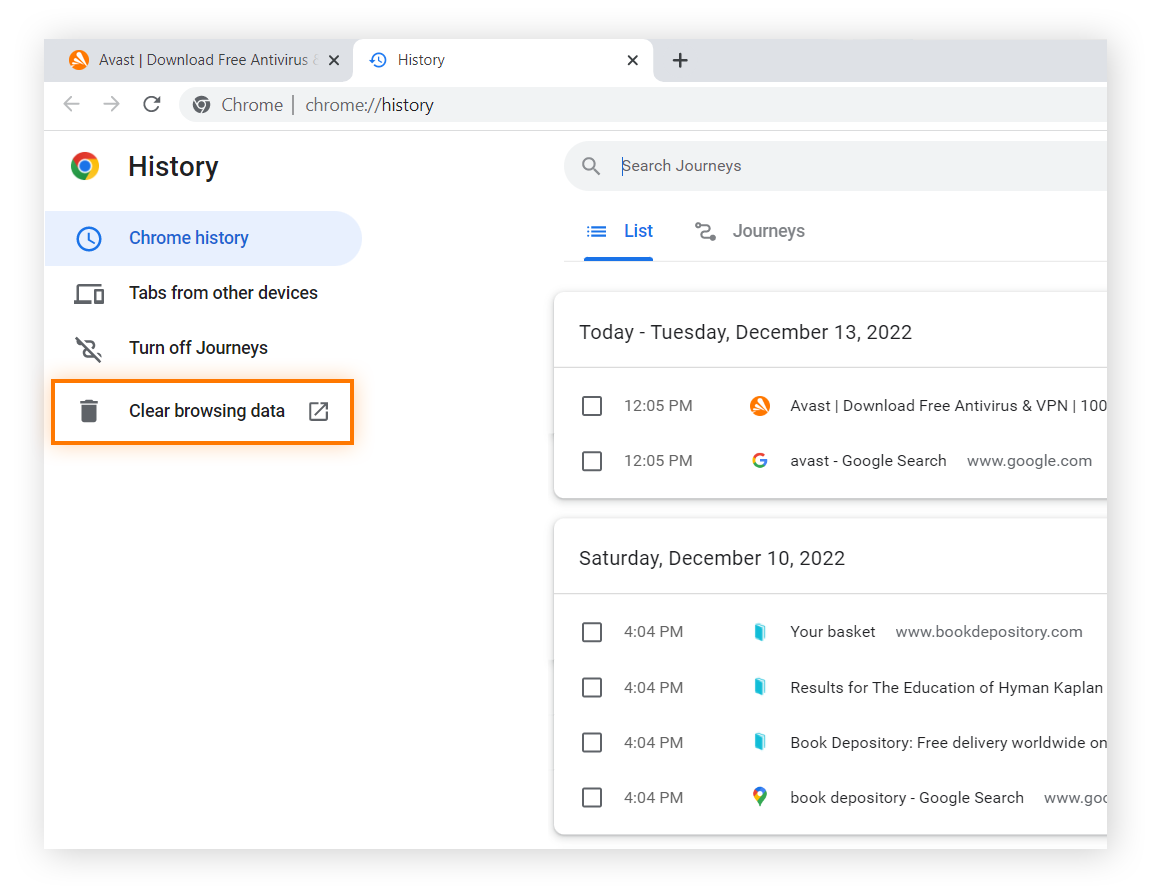 How to Clear Your Search History: Chrome & More | Avast
