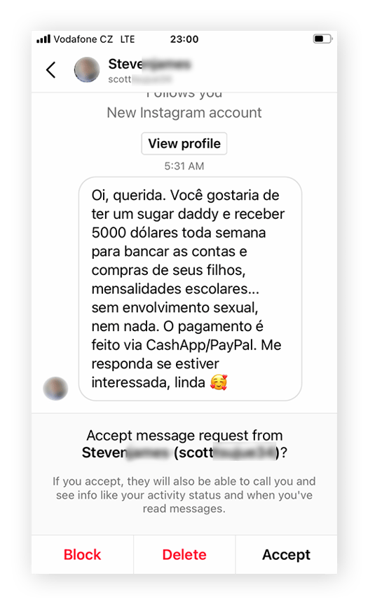 Sugar Daddy Golpes no Instagram, Cash App e PayPal